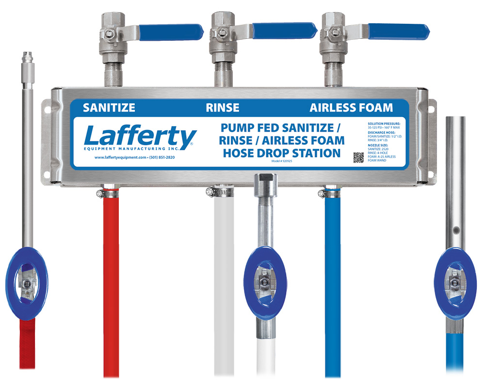 Pump Fed Sanitize / Rinse / Airless Foam Hose Drop Station | Lafferty ...