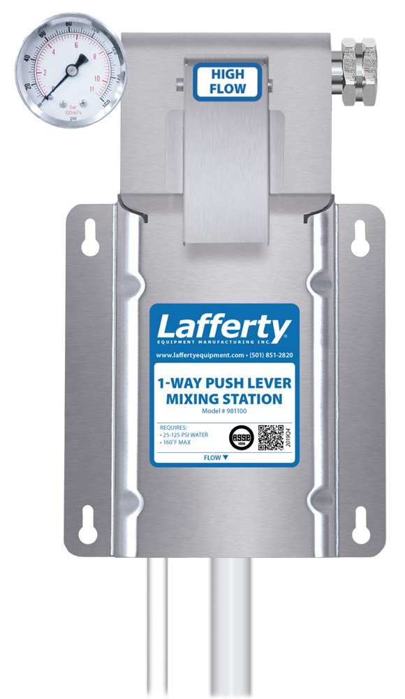 Lafferty 981100 1-Way Push Lever Mixing Station Installation Guide